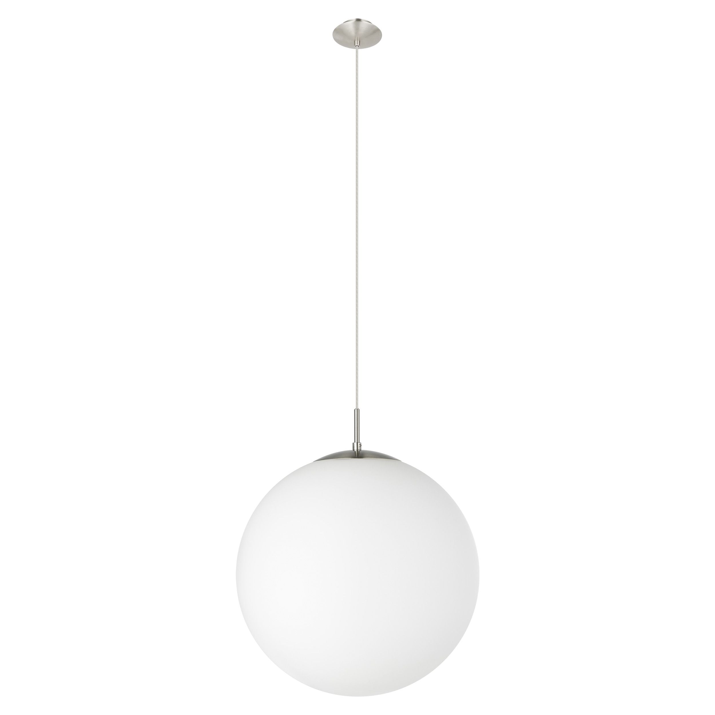 Rondo LED Pendant 1X60W E27 Silver Nickel / Opal